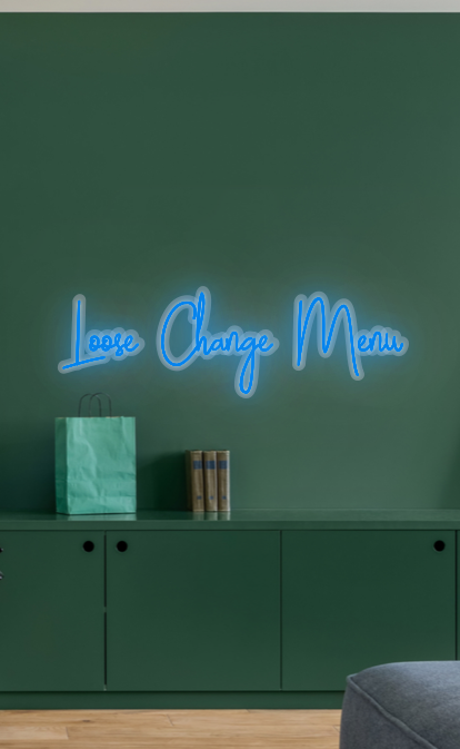 CUSTOM SIGN: Loose Change Menu – Electric Confetti