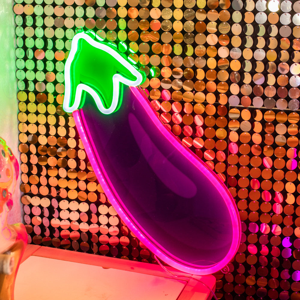 Eggplant LED Neon Sign – Electric Confetti
