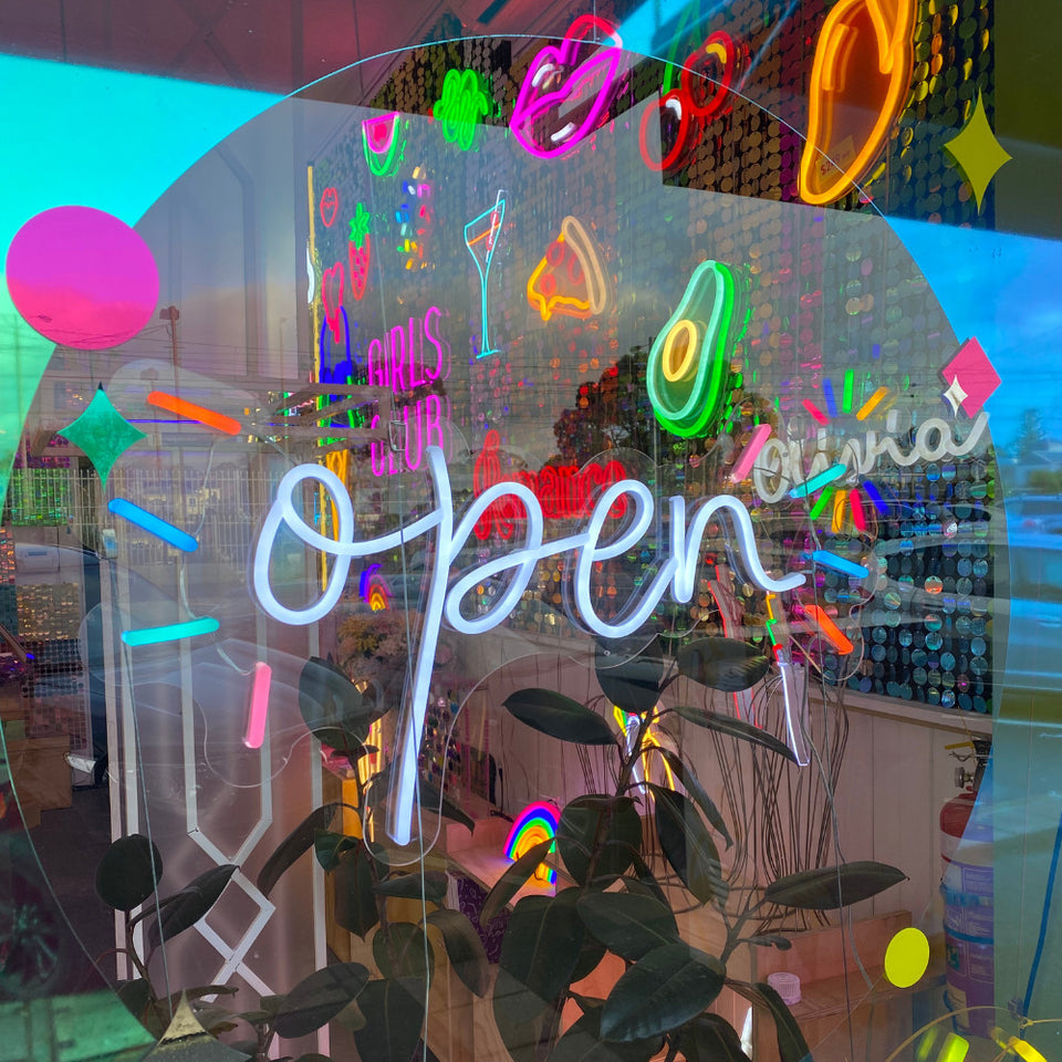 Open LED Neon Sign – Electric Confetti