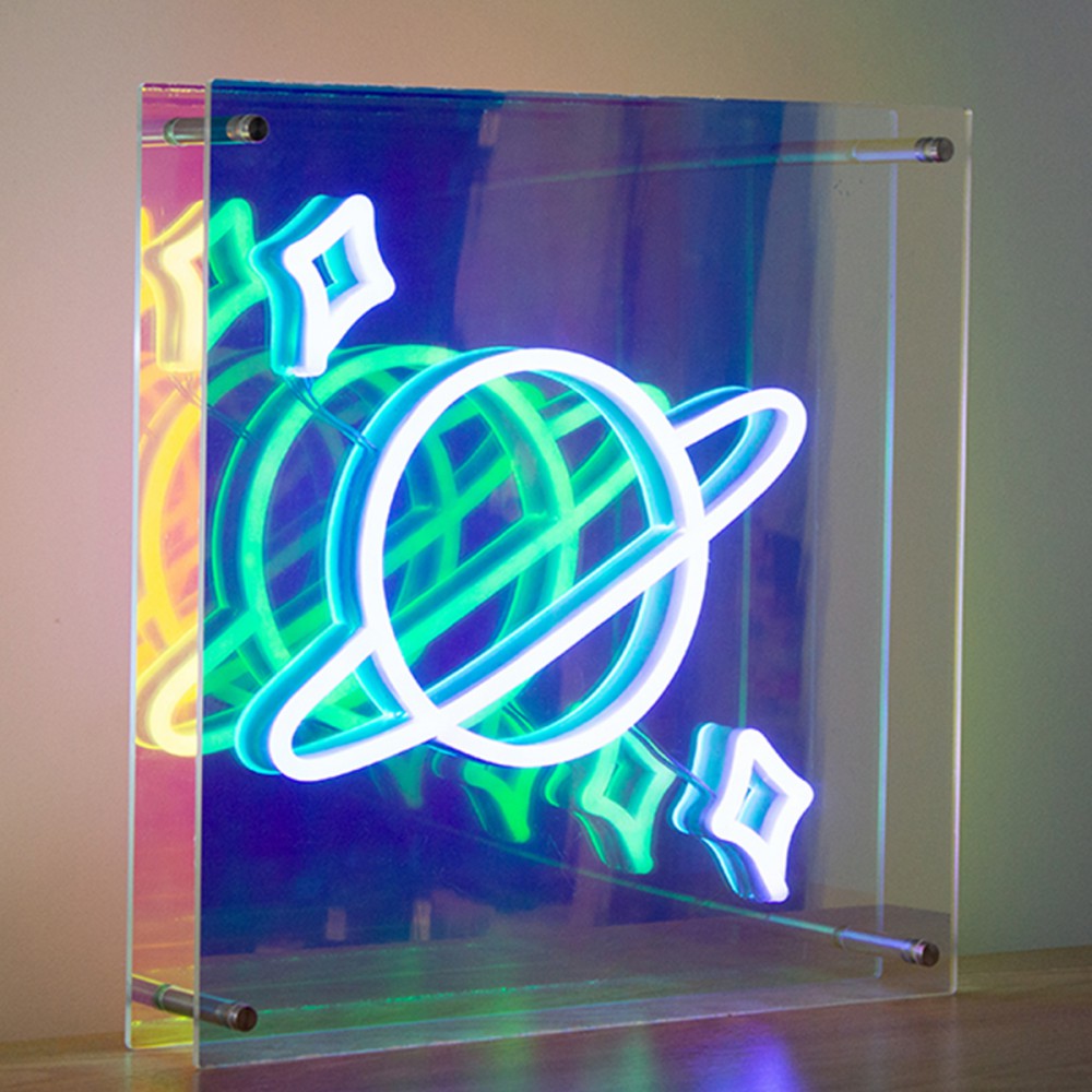 Infinity Neon Saturn – Electric Confetti