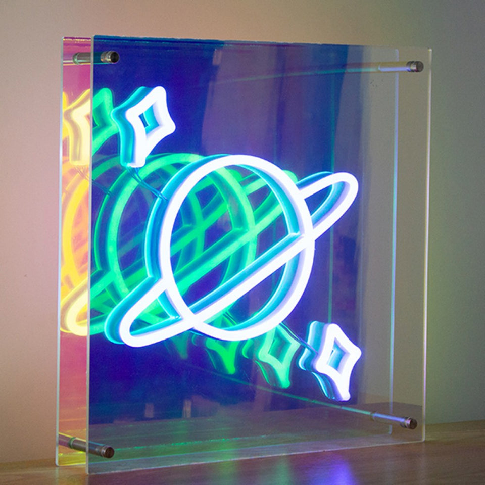 Infinity Neon Saturn – Electric Confetti